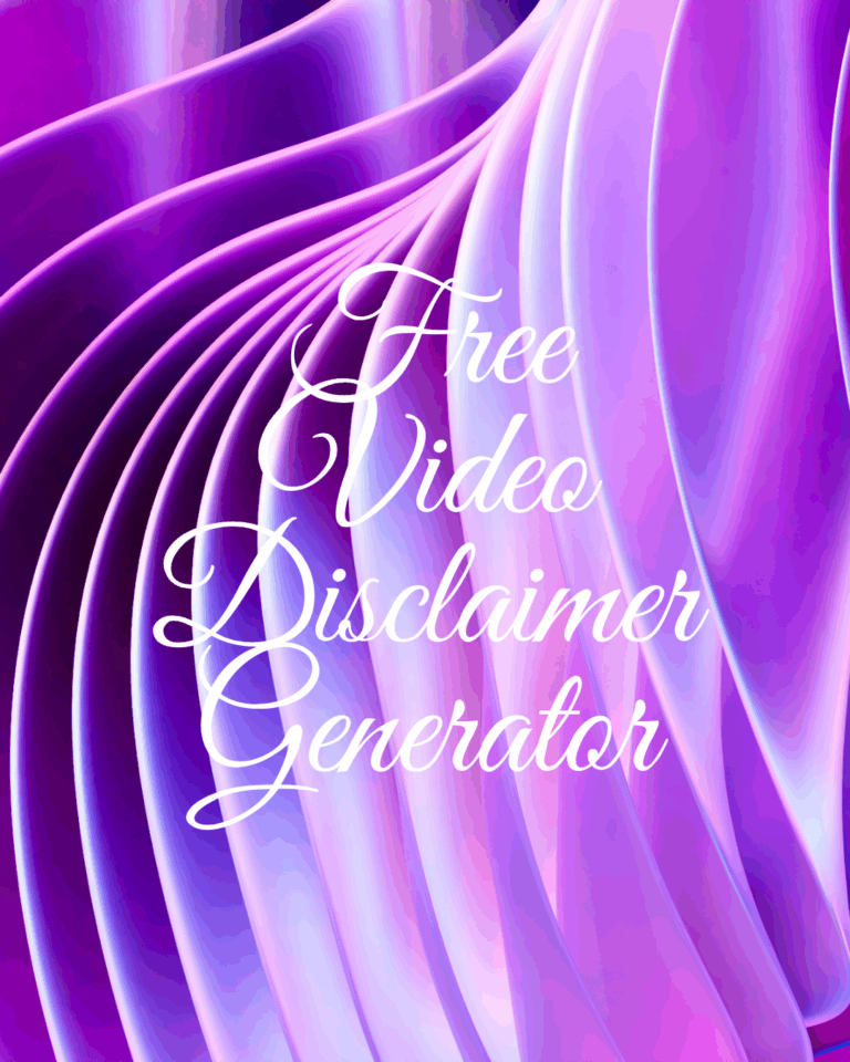 Free Video Disclaimer Generator - SEO Tool Zone